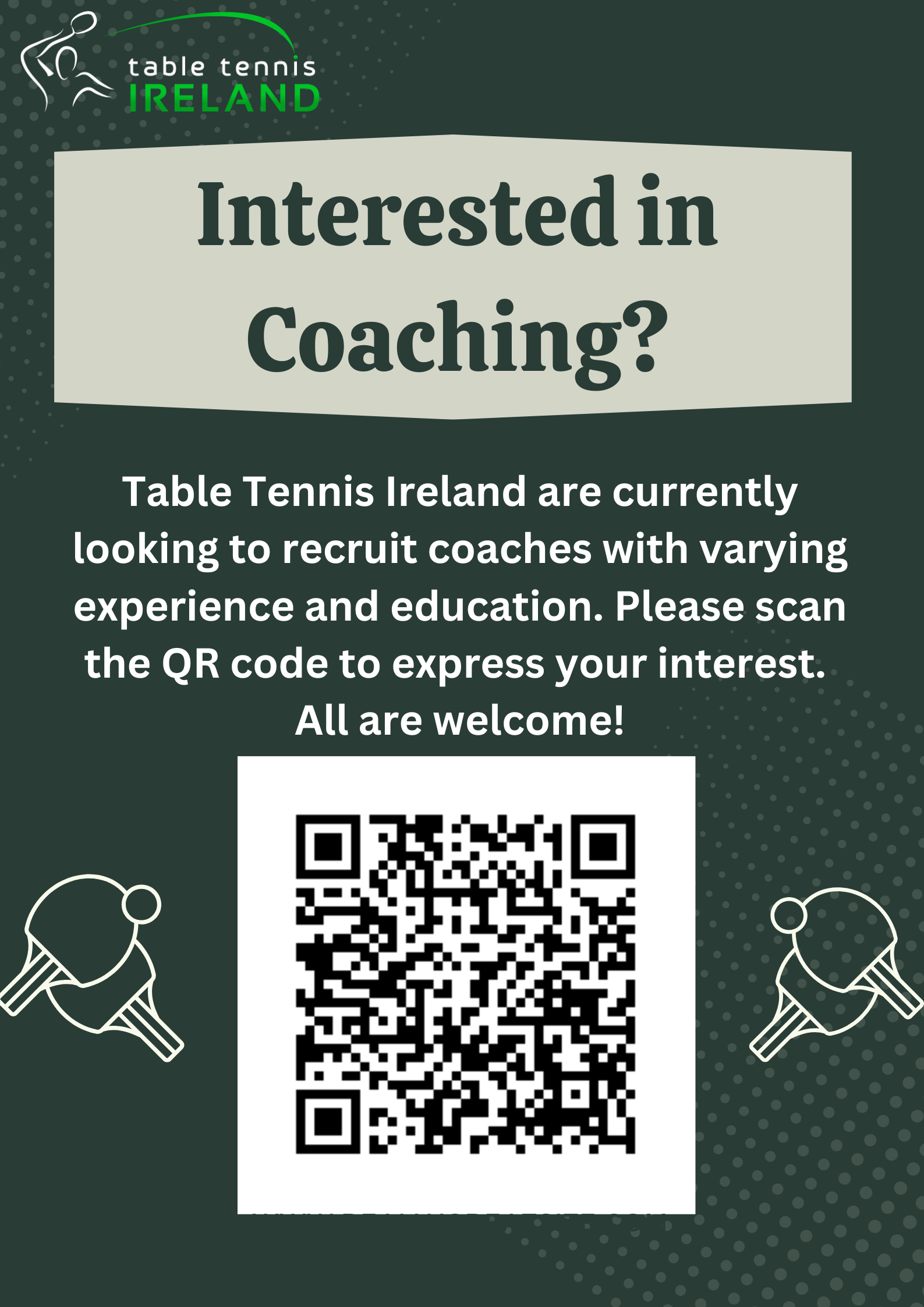 Coach Recruitment – Table Tennis Ireland